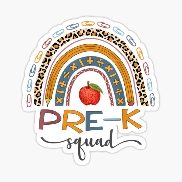 "Pre-K Squad Teacher Student Boho Rainbow Leopard" Sticker for Sale by ...