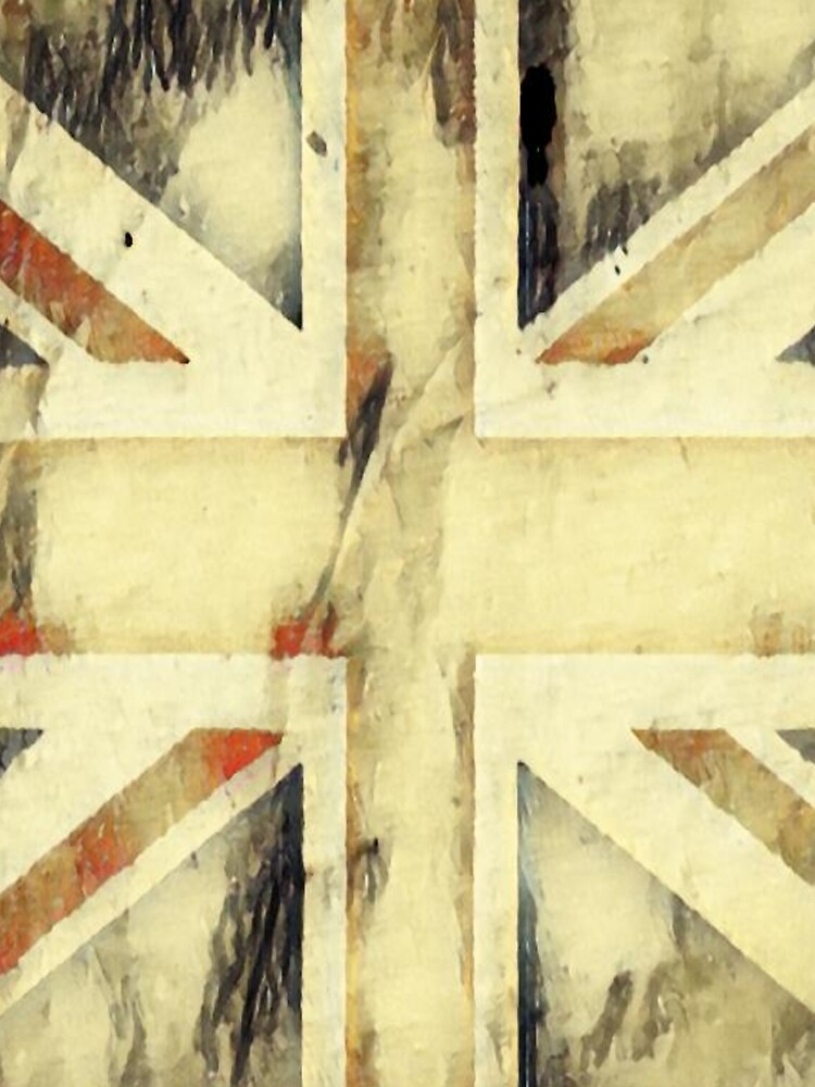 "Union Jack Flag Vintage Faded Flag Digital Painting" Graphic T-Shirt ...