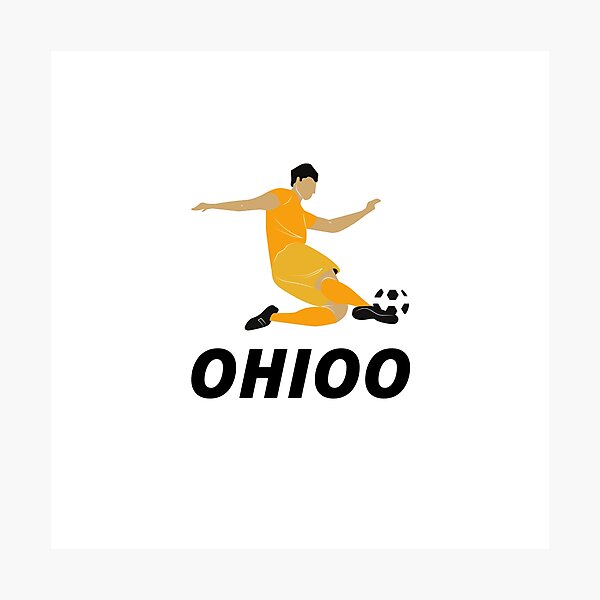 Lámina fotográfica «Persona de fútbol del estado de Ohio pateando el ...