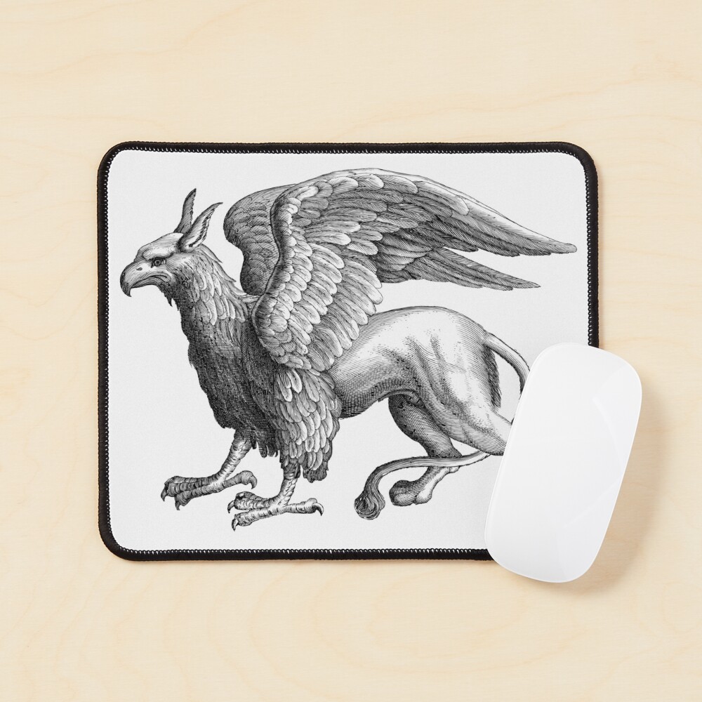 "Griffin, the powerful mythical hybrid beast - Black and white" Sticker ...