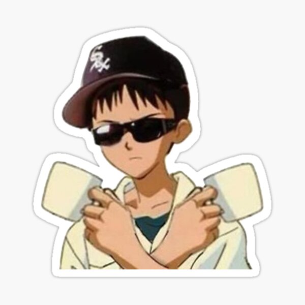 "Evangelion Shinji Ikari - Meme Drip" Sticker for Sale by Coolberry ...