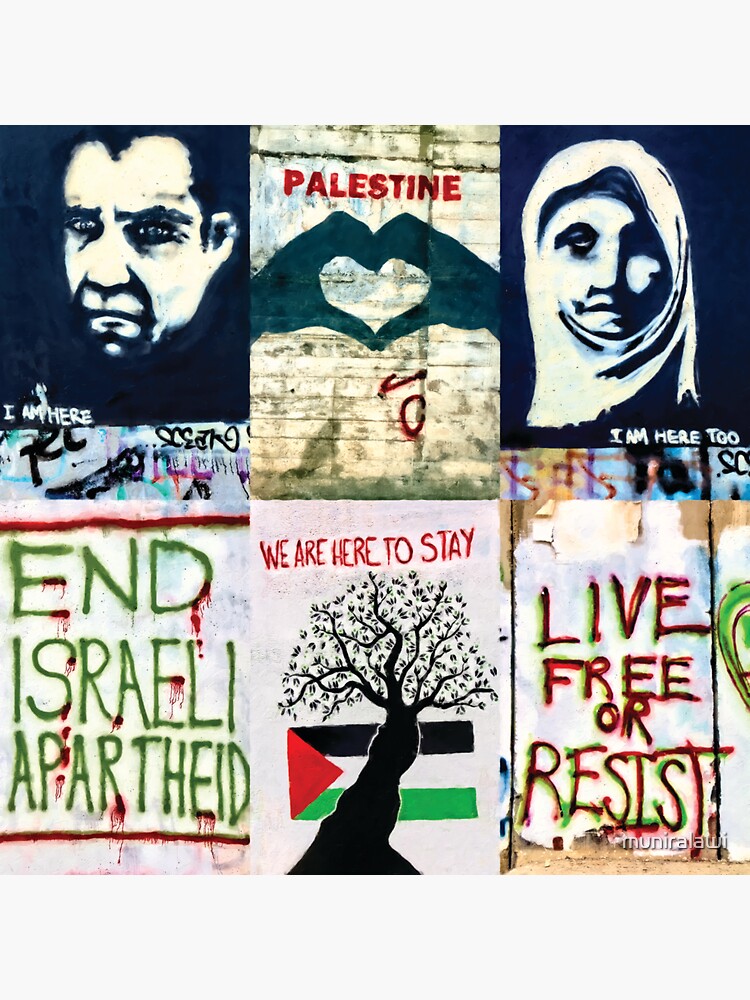 "Apartheid Wall Mixed Messages" Sticker for Sale by muniralawi | Redbubble