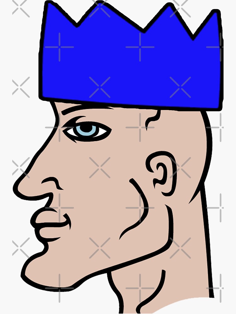 "Chad meme wearing blue OSRS party hat" Sticker for Sale by ChadWizard ...