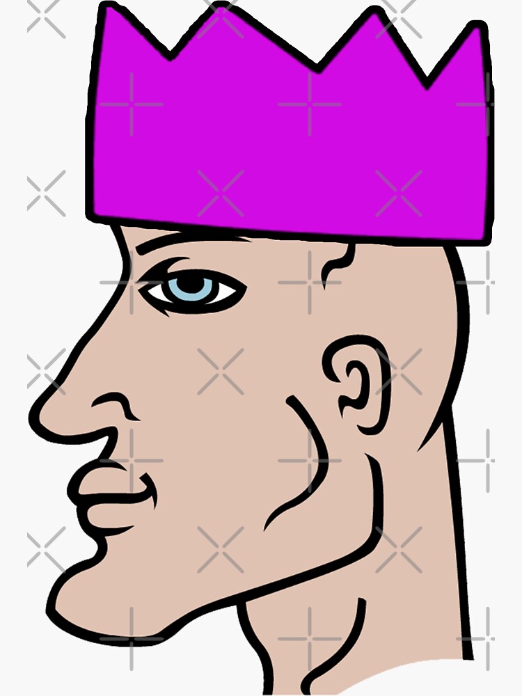 " Chad meme wearing purple OSRS party hat" Sticker for Sale by ...