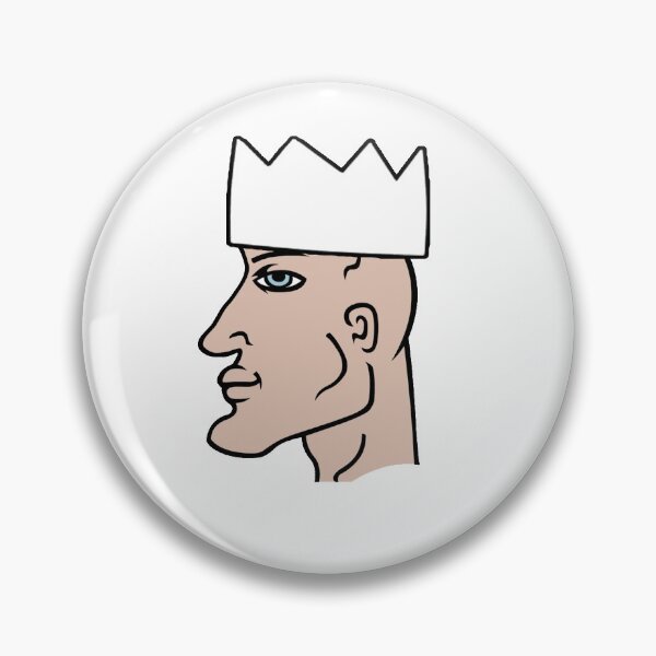 "Chad meme wearing white OSRS party hat" Pin for Sale by ChadWizard ...