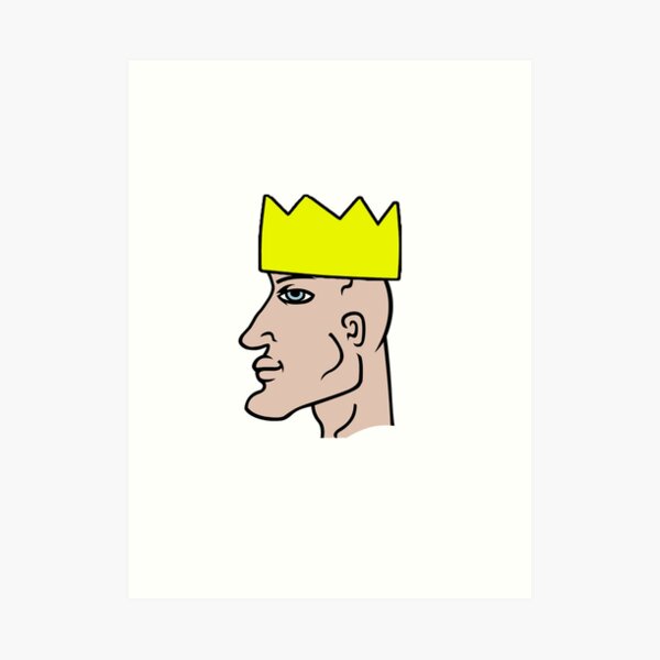 "Chad meme wearing yellow OSRS party hat" Art Print for Sale by ...