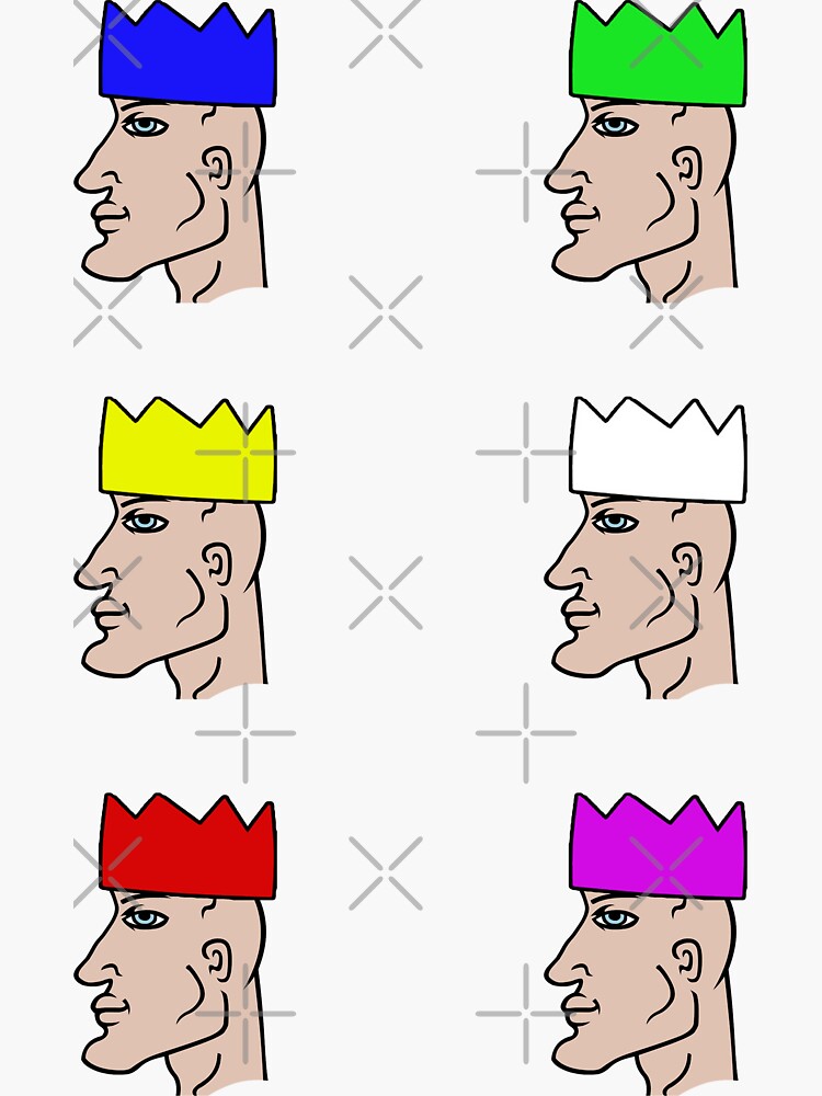 "Chad meme chads wearing OSRS party hats" Sticker for Sale by ...