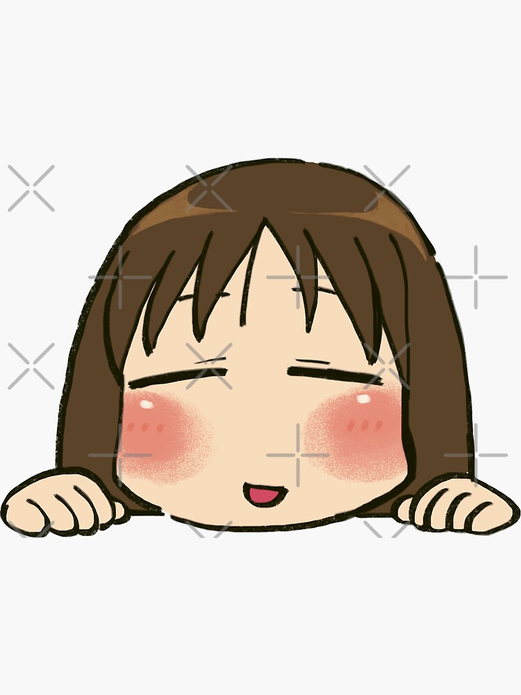 I Draw Sleepy Osaka Peeker Funny Azumanga Daioh Sticker For Sale By Ransroom Redbubble