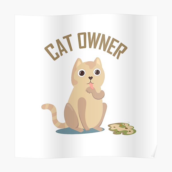 "Cute Cat Puking" Poster for Sale by Cosmotopia | Redbubble