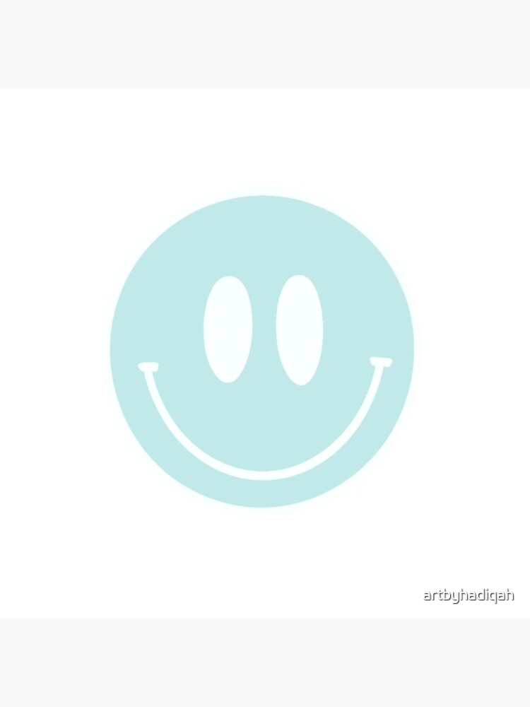 "Aesthetic Mint Green Smiley Face Sticker" Photographic Print by ...