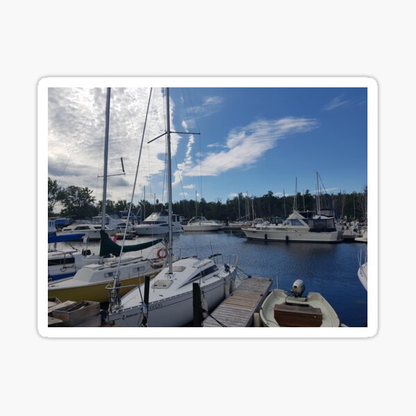 "Sailing Boats and Yachts in Harbour." Sticker for Sale by ...