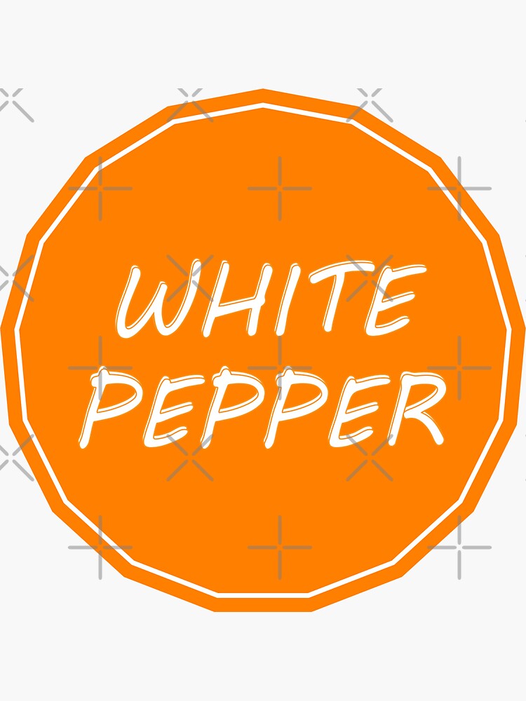 "white pepper label" Sticker for Sale by 65JOSH65 | Redbubble