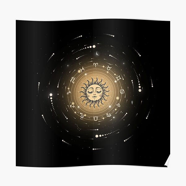 "Astrology sun and moon chart" Poster for Sale by Soleii | Redbubble