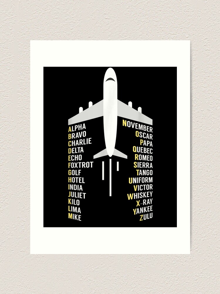 "Phonetic Alphabet Aviation Pilot Airplane" Art Print for Sale by ...