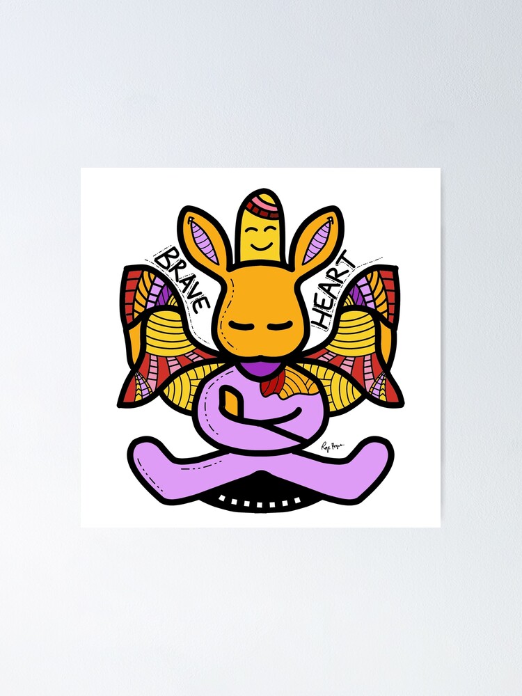 Póster «Cita de corazón valiente Doodle Art de color» de R4CProject ...