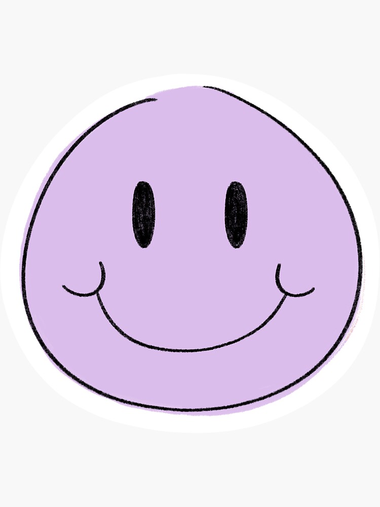 "Purple Smiley Face" Sticker for Sale by rachelzstickers | Redbubble