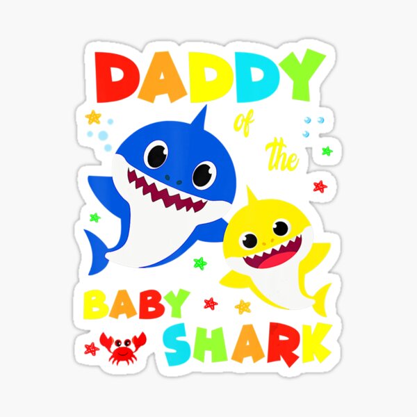 "Daddy Shark Gift Cute Baby Shark Family" Sticker for Sale by ...