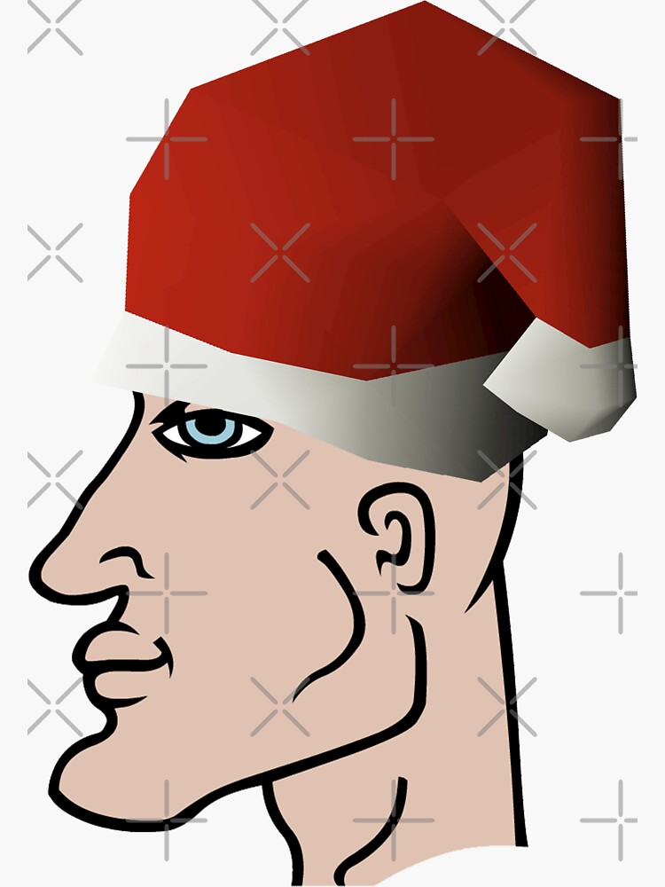 "Chad meme wearing red OSRS Santa hat" Sticker for Sale by ChadWizard ...