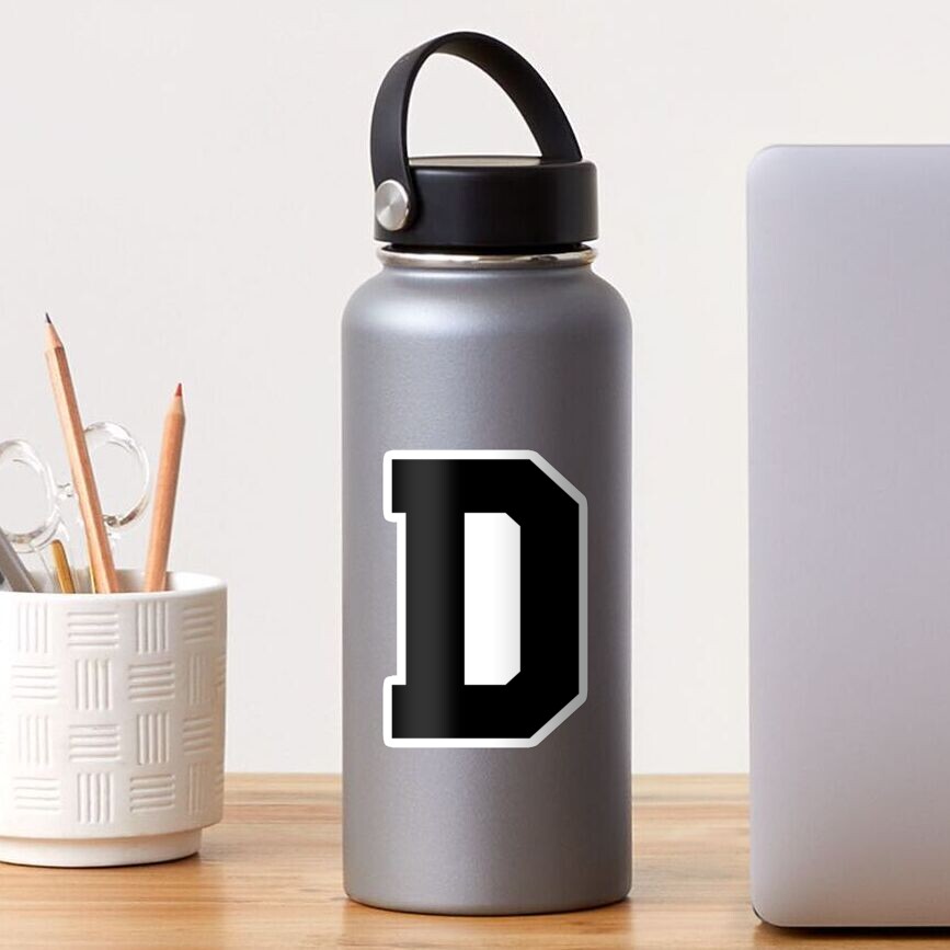 "Alphabet, Black D, Sports letter D" Sticker for Sale by TheCultStuff ...