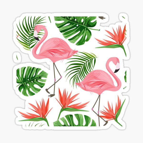 "Pink Flock Flamingos Pattern " Sticker for Sale by TheWildFlix | Redbubble