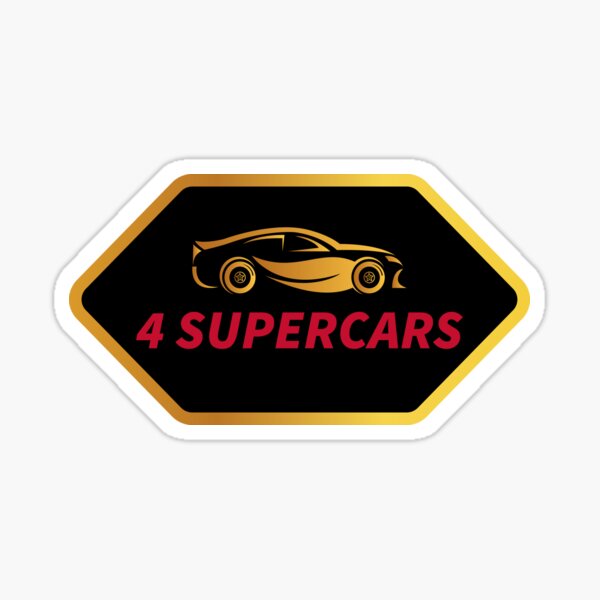 "4 SUPERCARS makes your traveling more enjoyable." Sticker for Sale by ...