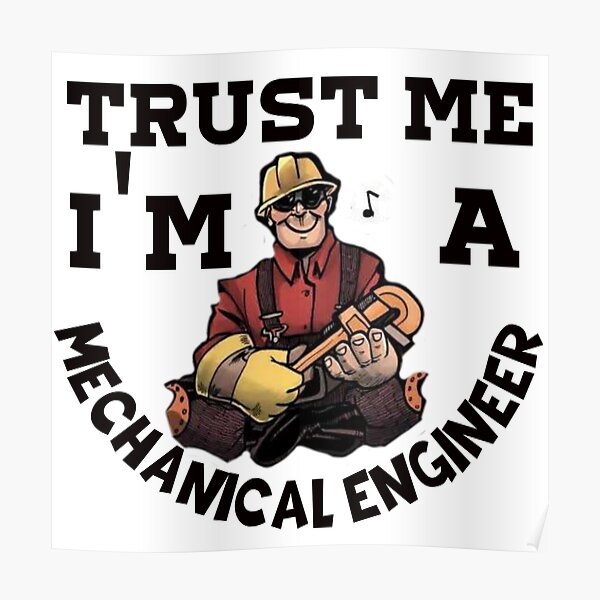 "Mechanical Engineer Black And White" Poster by phnos | Redbubble