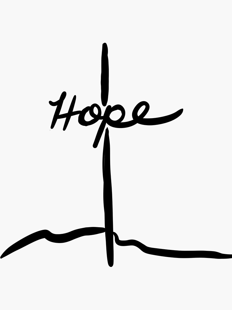 "Hope Cross wordart" Sticker for Sale by Ha-LoDesign | Redbubble
