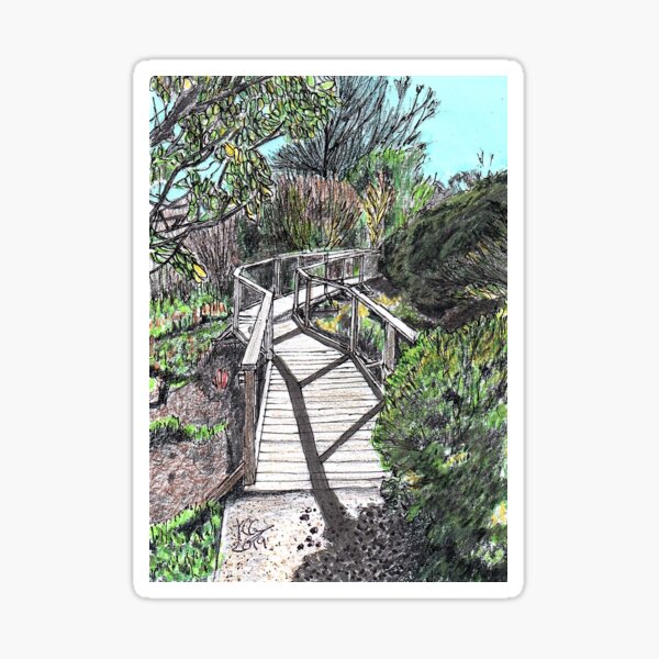 "Furzey Gardens, UK - Timber walkway" Sticker for Sale by JimGriffiths ...