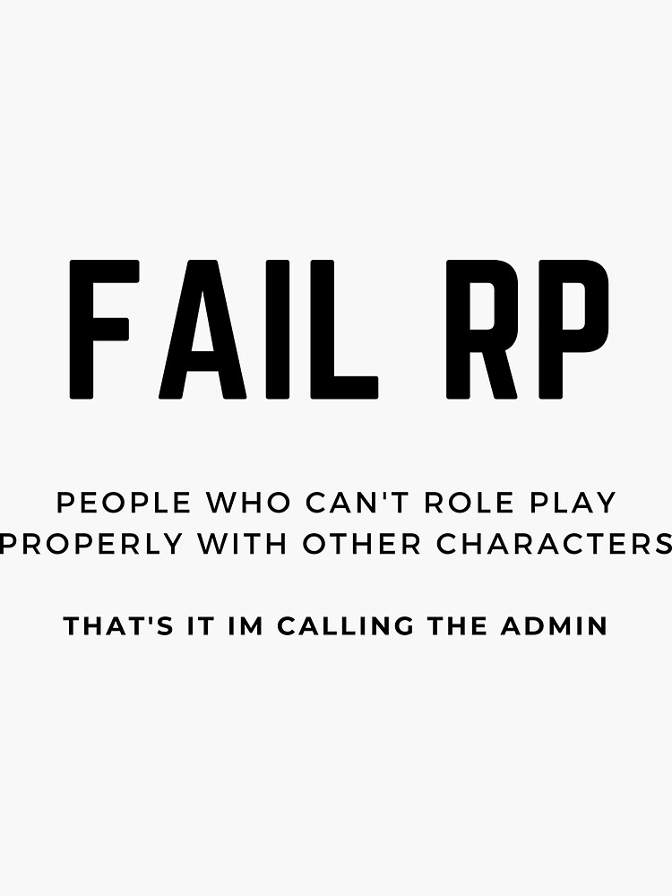 "FAIL RP " Sticker for Sale by exmple | Redbubble