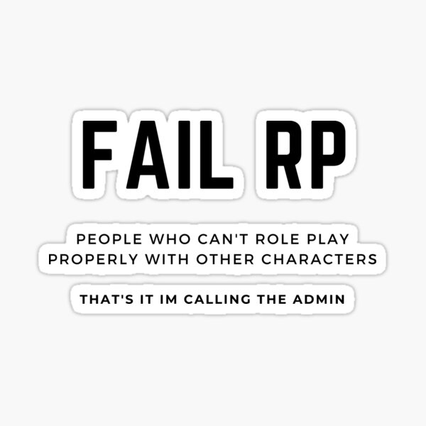 "FAIL RP " Sticker for Sale by exmple | Redbubble