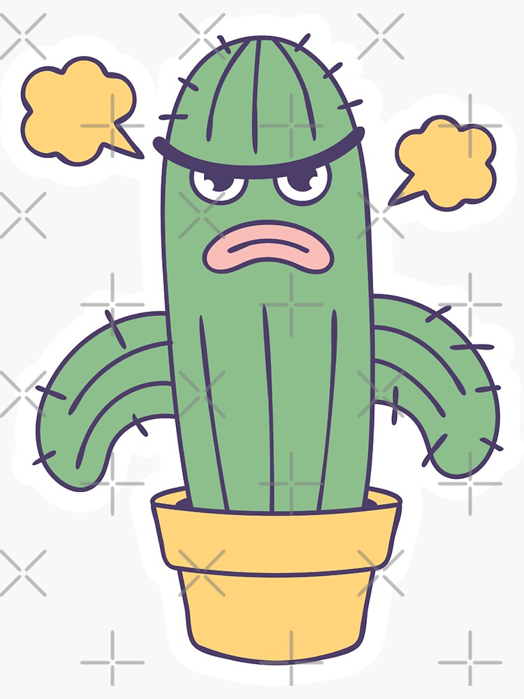 "Angry cactus" Sticker for Sale by Jnwodo | Redbubble