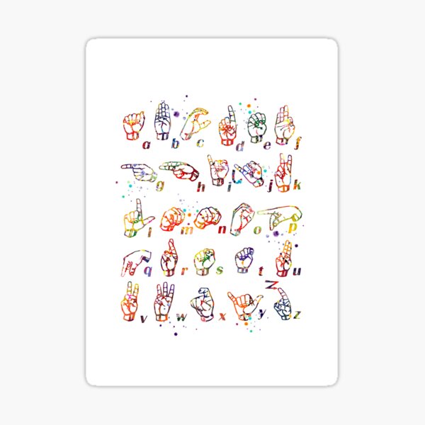 "ASL Sign Language Watercolor" Sticker for Sale by LotusGifts | Redbubble