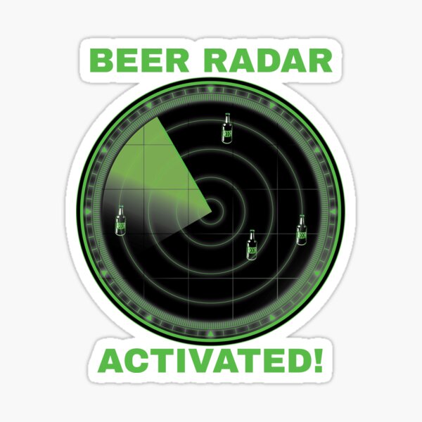"Beer Radar" Sticker for Sale by Yorkiedesign | Redbubble