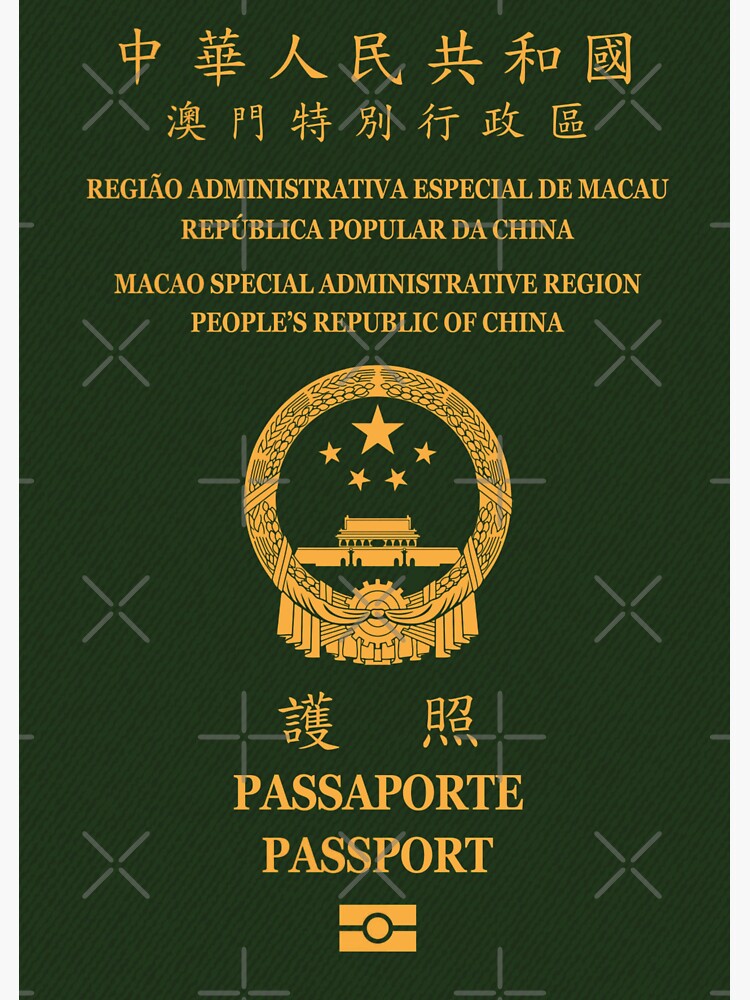 "Macau passport " Sticker for Sale by HAKVS | Redbubble