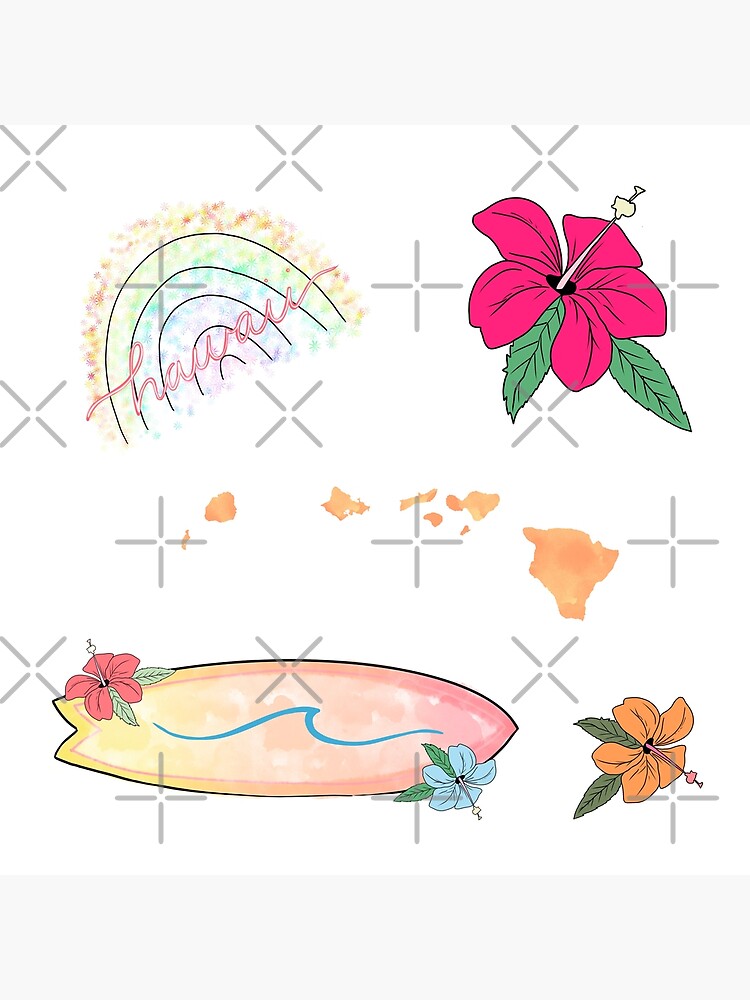 "Hawaiian Sticker Pack" Art Print by AlishaMSchil | Redbubble