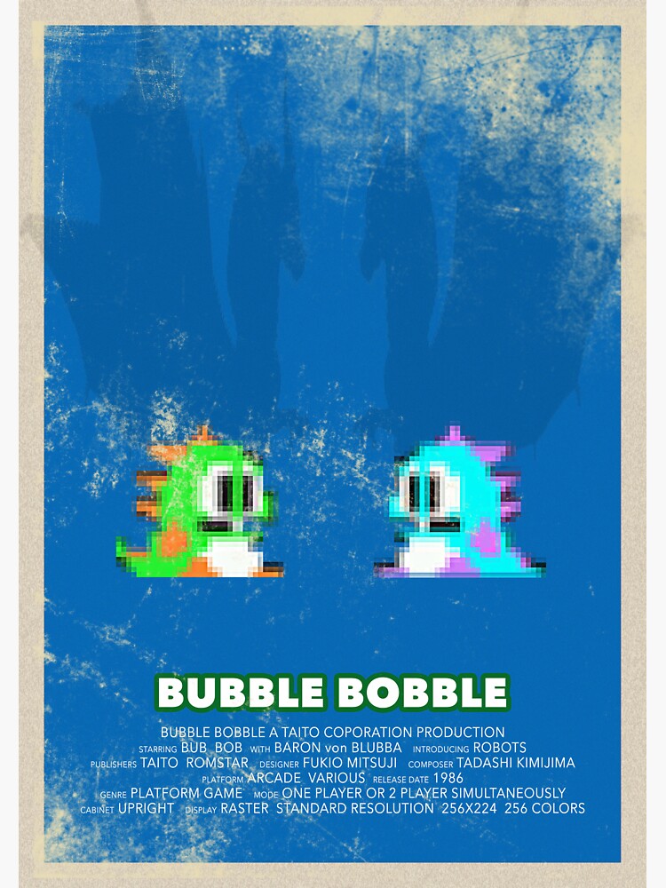 "Bubble Bobble" Sticker by vgarmy | Redbubble
