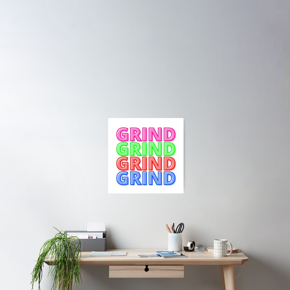 "Bright Multi-Color Grind Sticker" Poster for Sale by TryHard-Studios ...