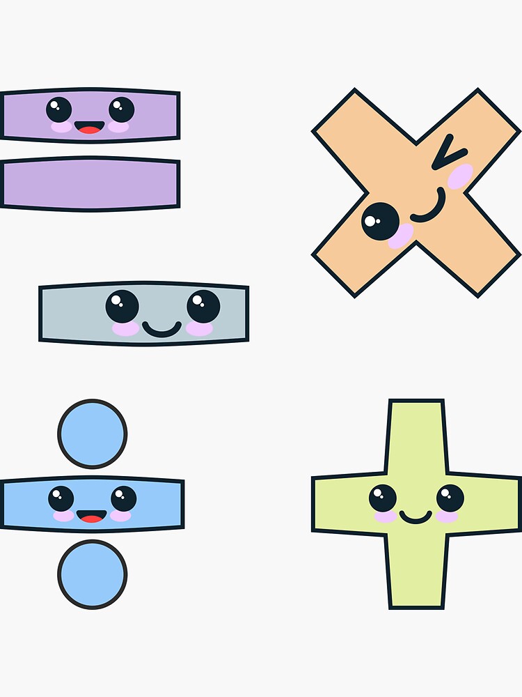 "Kawaii Math Pack" Sticker for Sale by spacefem | Redbubble