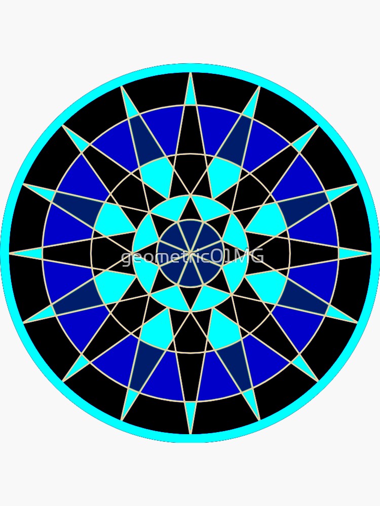 "Blue compass Geometric artwork" Sticker for Sale by geometric01MG ...
