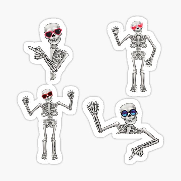 "Spooky Halloween Skeletons with Shades" Sticker for Sale by ...