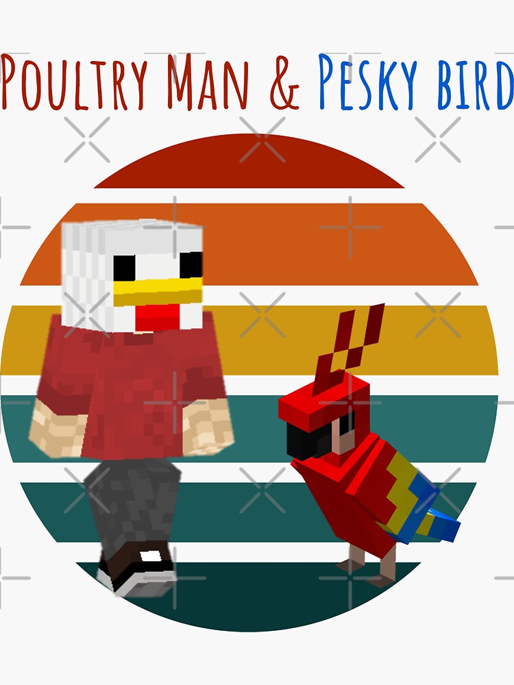 "Poultry Man & Pesky bird" Sticker for Sale by yeppashop | Redbubble