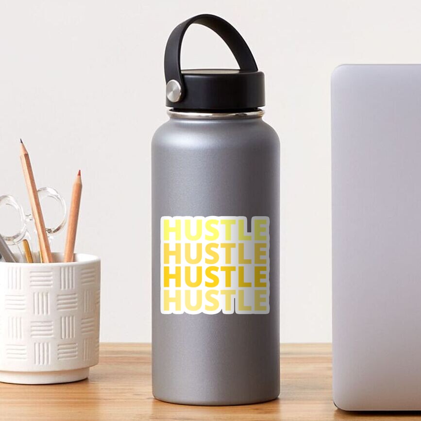 "Yellow Hustle Sticker" Sticker for Sale by TryHard-Studios | Redbubble
