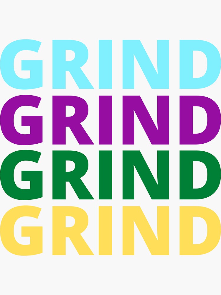 "Bold Multi-Colour Grind Sticker" Sticker for Sale by TryHard-Studios ...