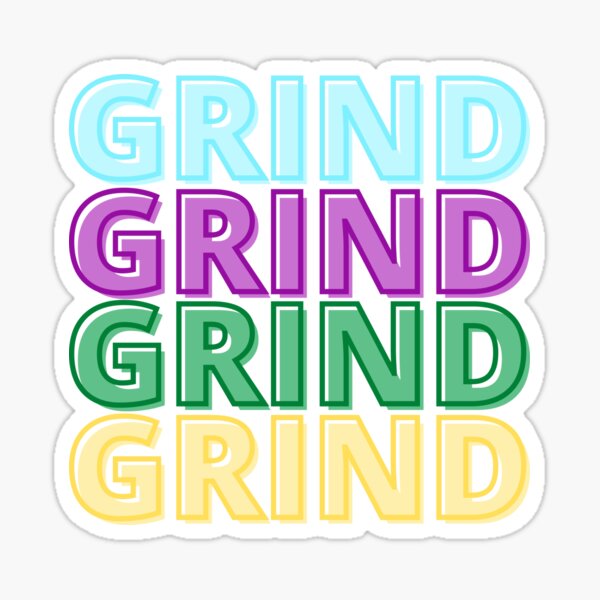 "Bold Multi-Colour Grind Sticker" Sticker for Sale by TryHard-Studios ...