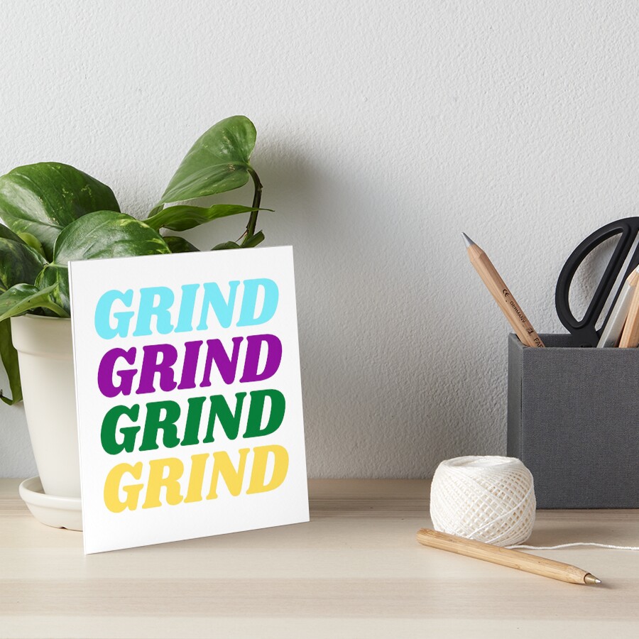 "Bold Multi-Colour Grind Sticker" Art Board Print by TryHard-Studios ...
