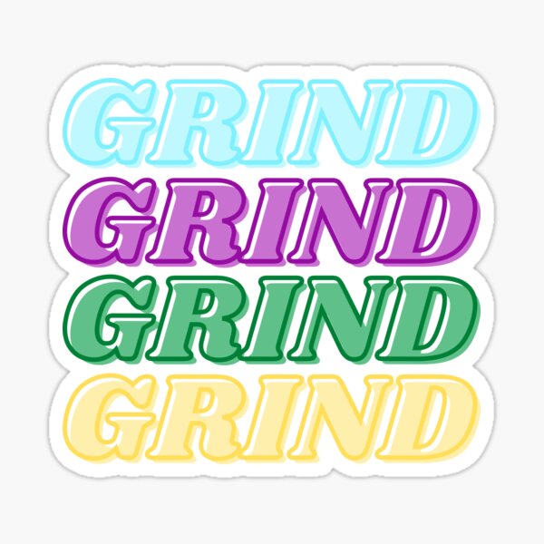 "Bold Multi-Colour Grind Sticker " Sticker for Sale by TryHard-Studios ...