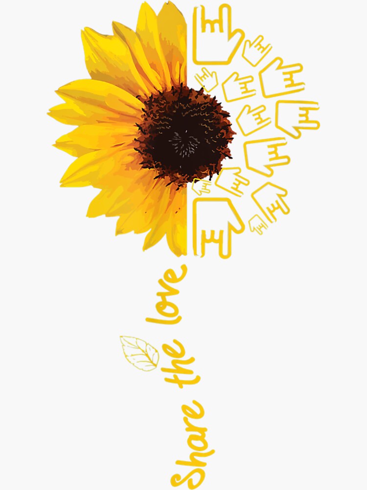 "ASL Sign Language Sunflower" Sticker for Sale by DecarloCharact ...