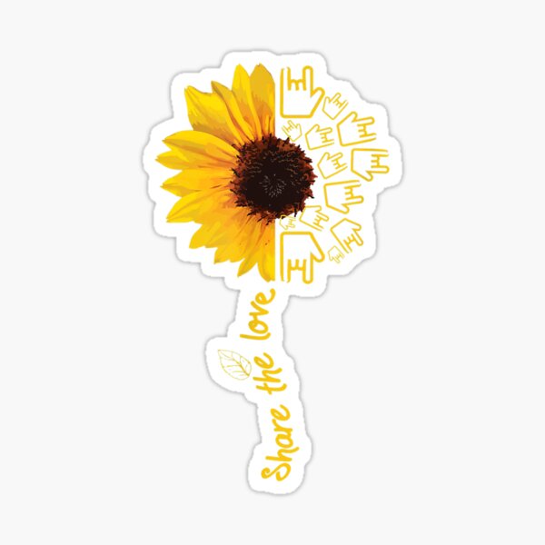 "ASL Sign Language Sunflower" Sticker for Sale by DecarloCharact ...