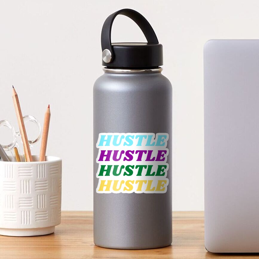 "Bold Multi-Colour Hustle Sticker " Sticker for Sale by TryHard-Studios ...