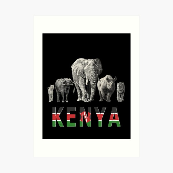 "Africa's Big Five Kenya Pride Wildlife" Art Print for Sale by Scotch ...